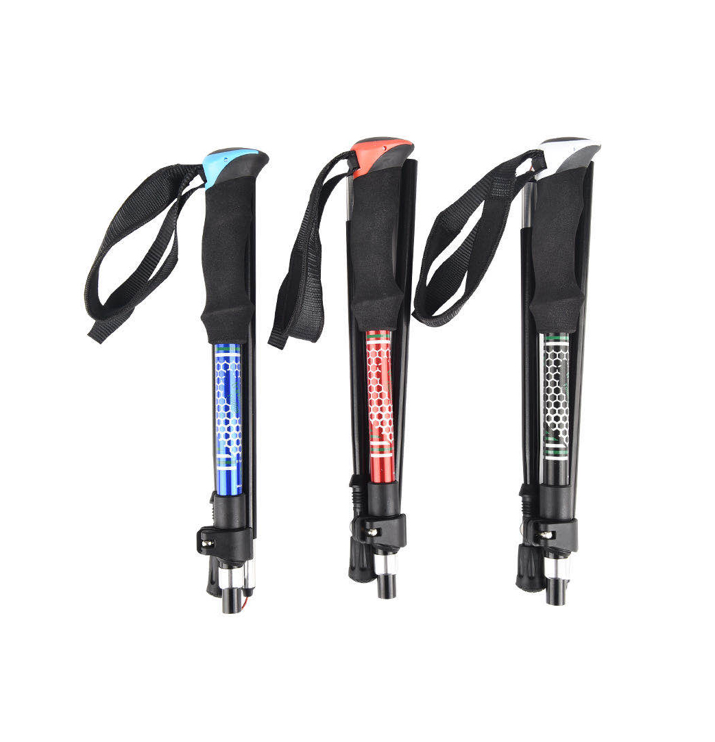 Bulk Sale Anti-Skid 5 Sections Lightweight Foldable Aluminum Trekking ...